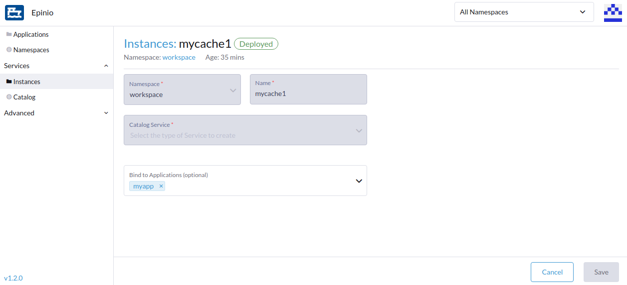 [UI] Cannot bind Service to App via the Service · Issue #155 · epinio/ui · GitHub