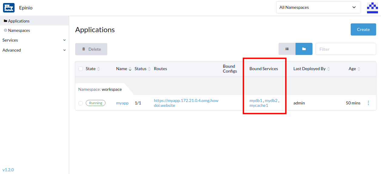 [ui] For An Application All The Services Are Shown As Bound · Issue 156 · Epinio Ui · Github