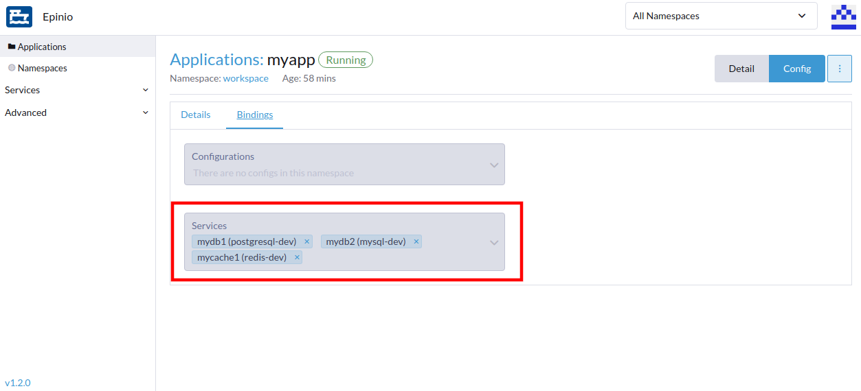 [ui] For An Application All The Services Are Shown As Bound · Issue 156 · Epinio Ui · Github