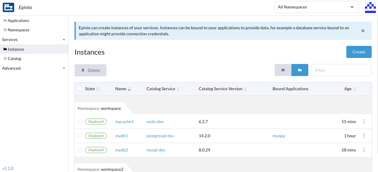 [ui] For An Application All The Services Are Shown As Bound · Issue 156 · Epinio Ui · Github
