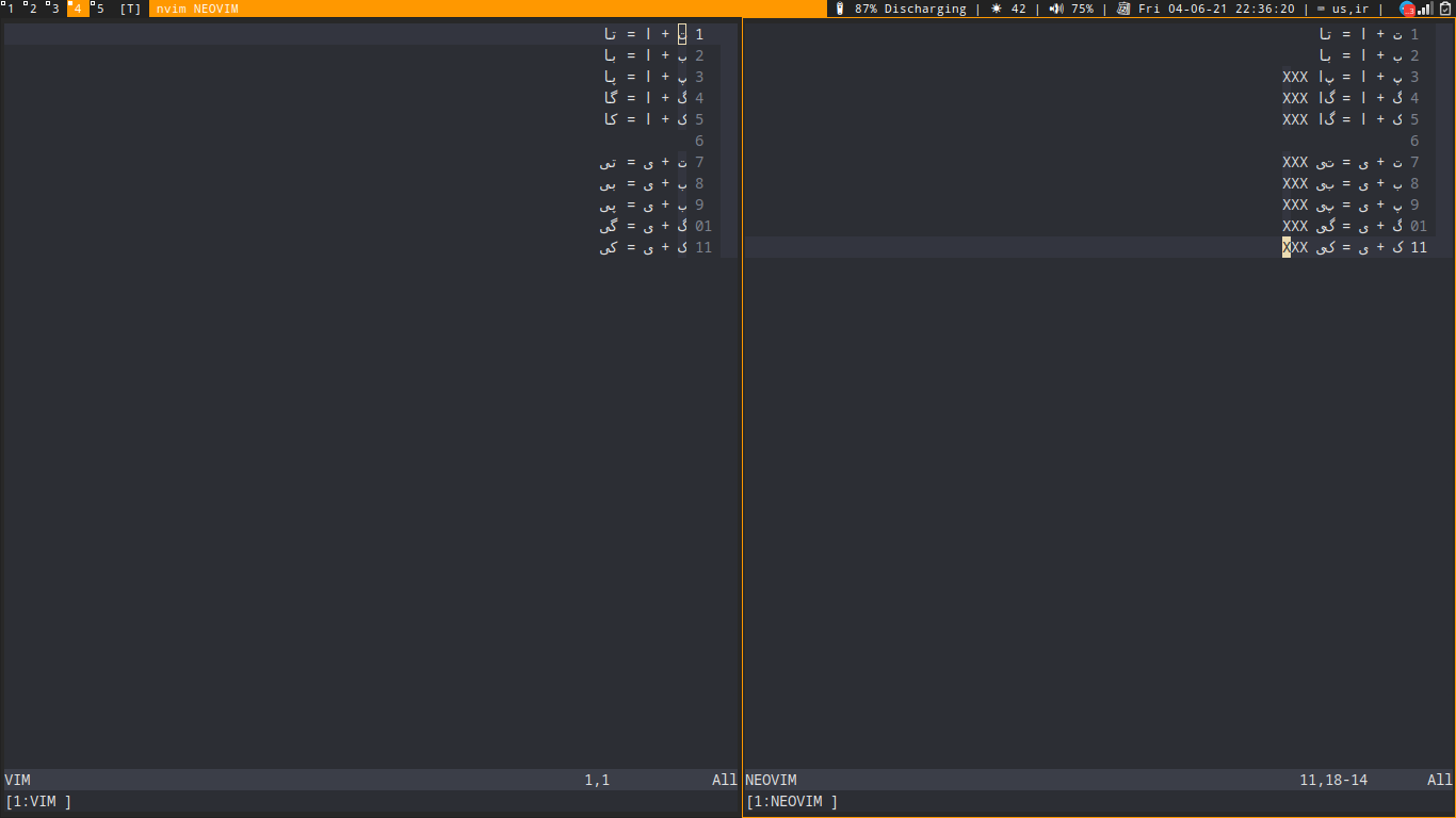 Neovim displays Arabic or Persian characters incorrectly · Issue #14722 ...