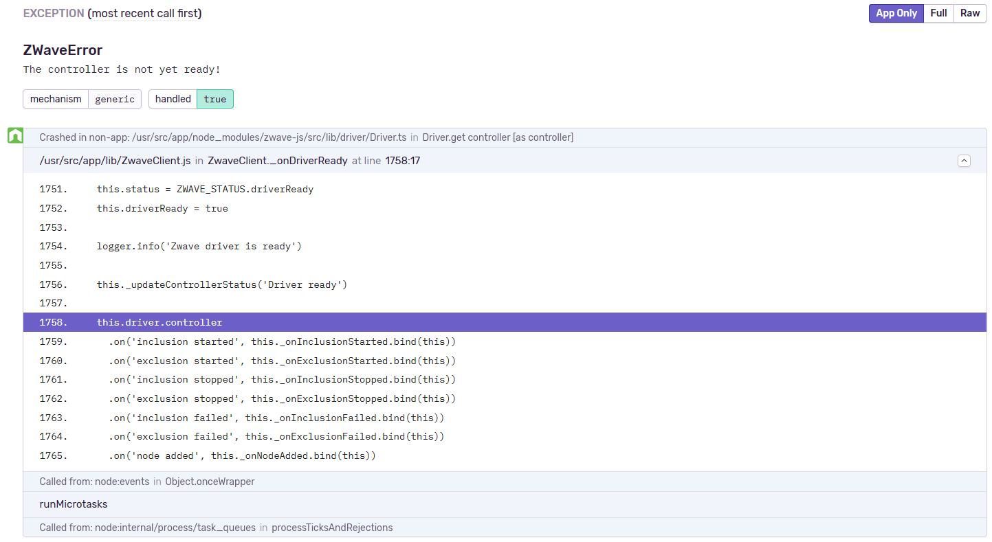Freak Error In Driver Ready Handler · Issue 1309 · Zwave Js Zwave Js Ui · Github