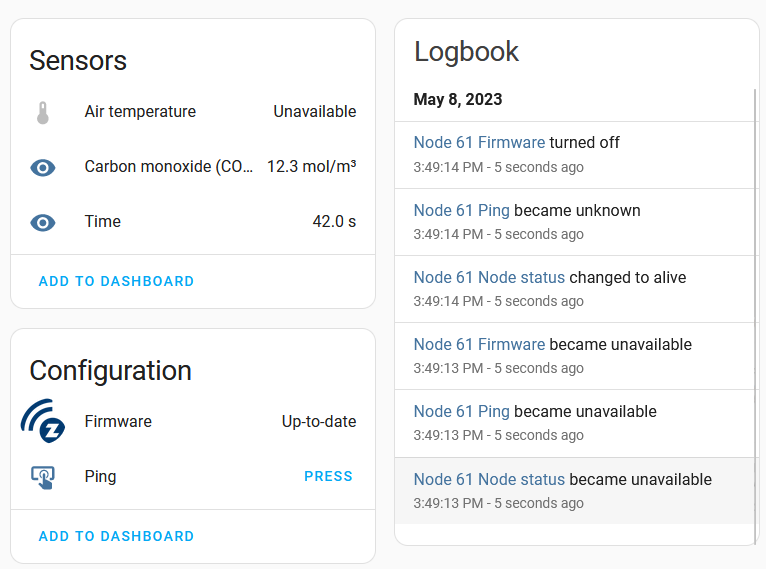 Z-Wave JS: Several entities become unavailable when device sends multilevel sensor report with ...