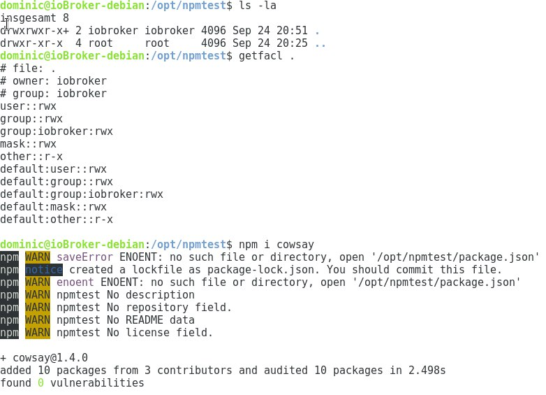 Fix for recent npm issues · Issue #199 · ioBroker/ioBroker · GitHub