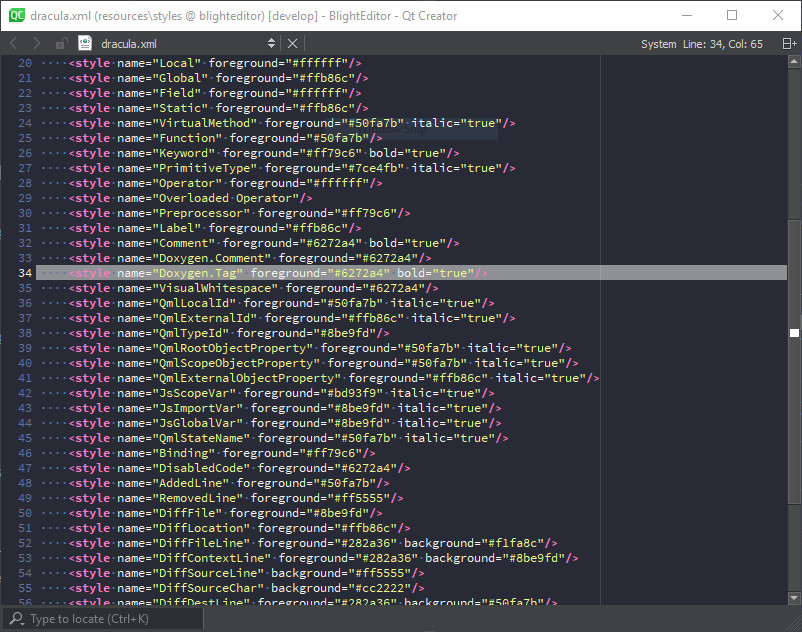 Strong current line background · Issue #7 · dracula/qtcreator · GitHub