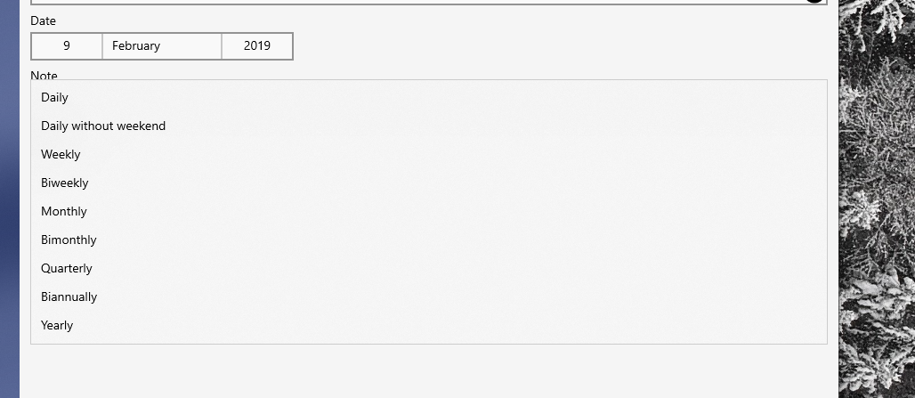 Entry fields for recurring payments clickable although not visible ...