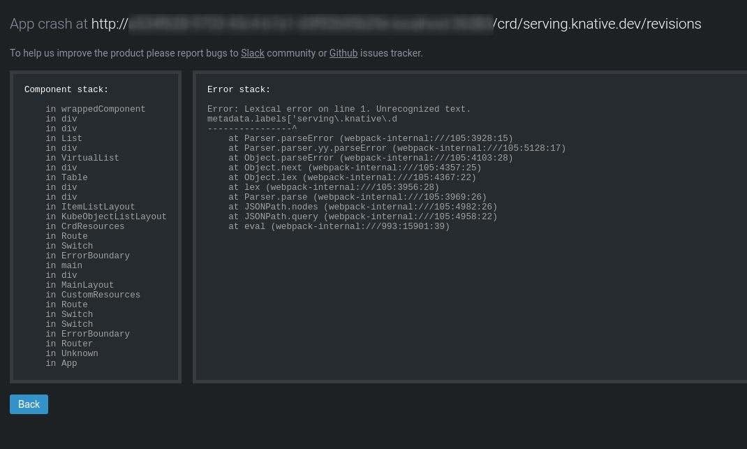 Crash on CRD "revision" of Knative · Issue #503 · lensapp/lens · GitHub