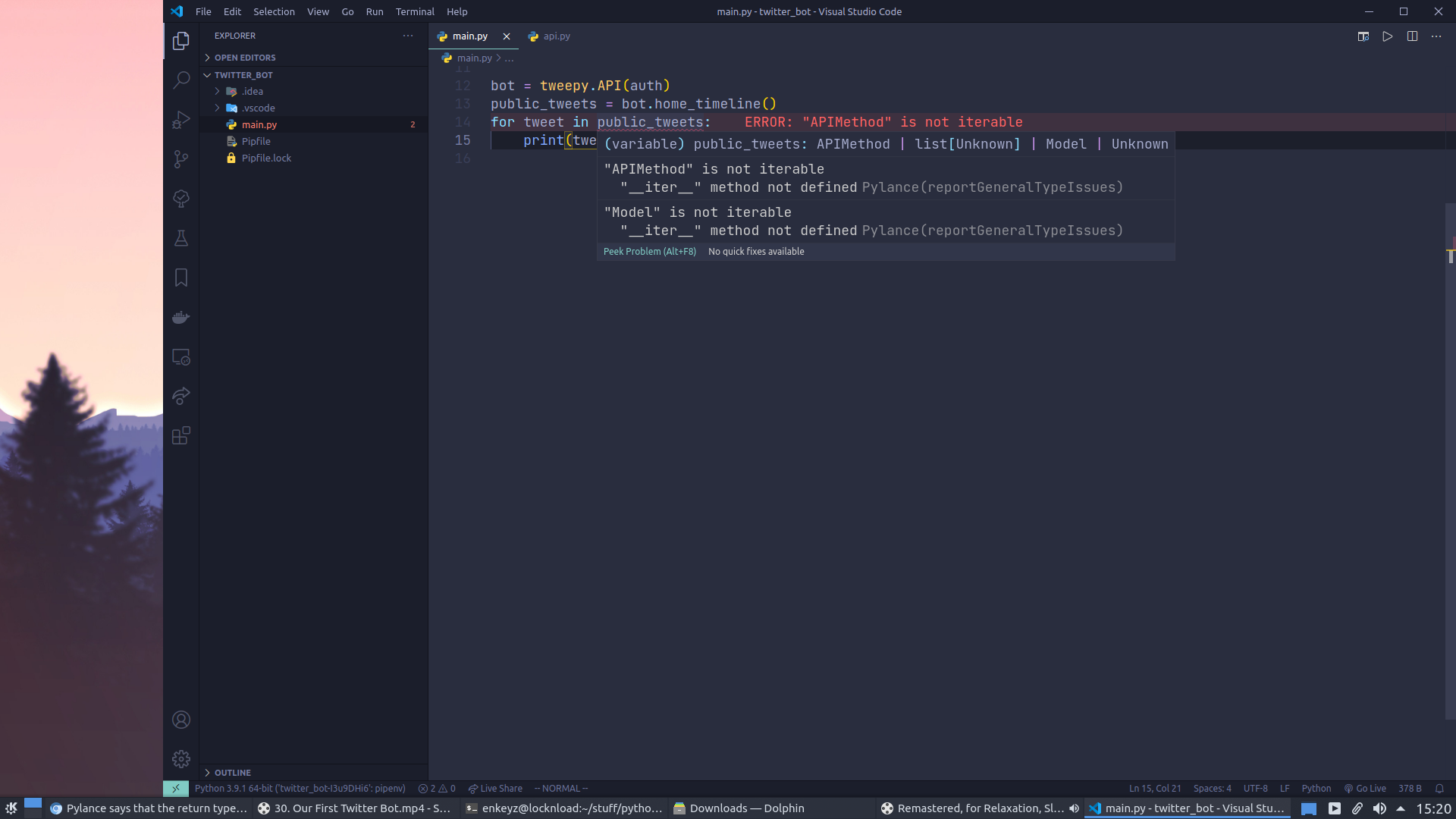 Pylance says that the return type is non iterable · Issue #914 · microsoft/pylance-release · GitHub
