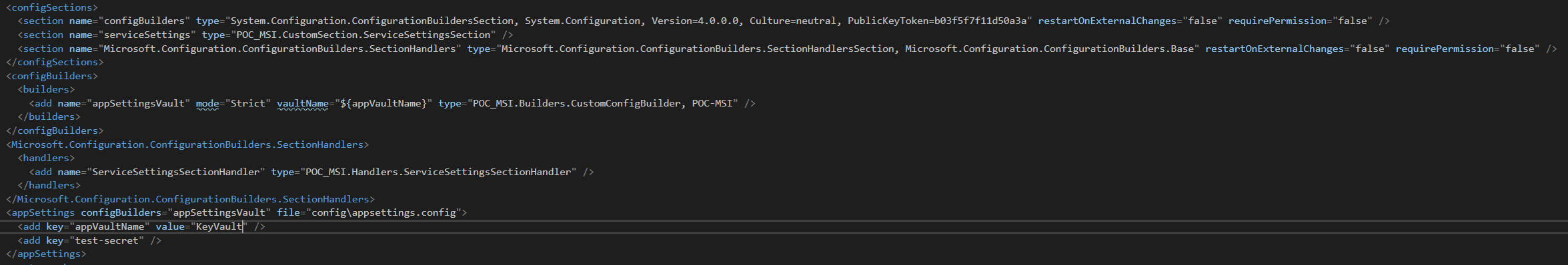 Using Section Handlers · Issue #86 · aspnet/MicrosoftConfigurationBuilders · GitHub