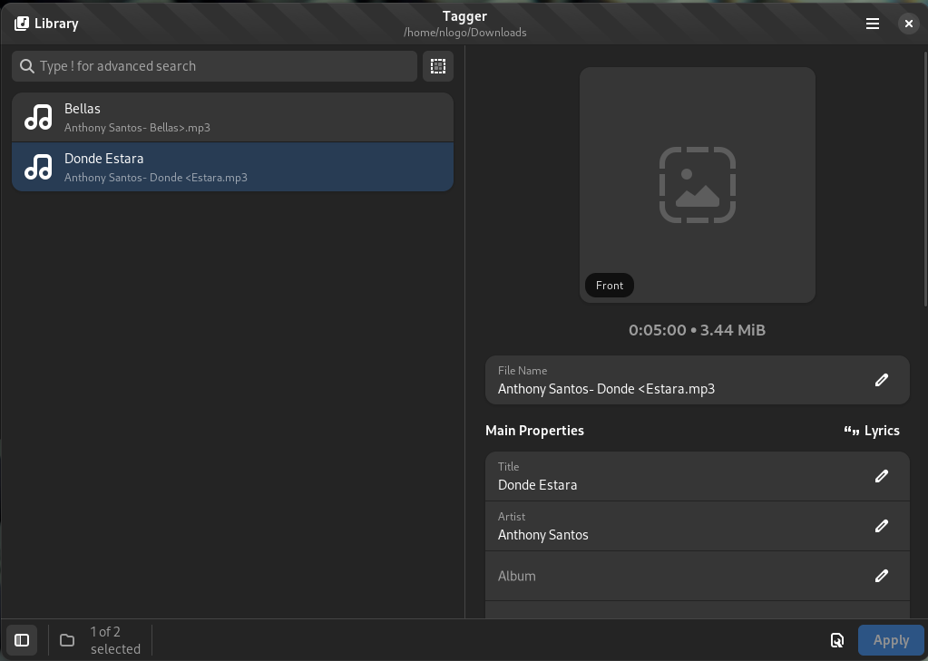 On Linux If `file Name` And `title` Contain