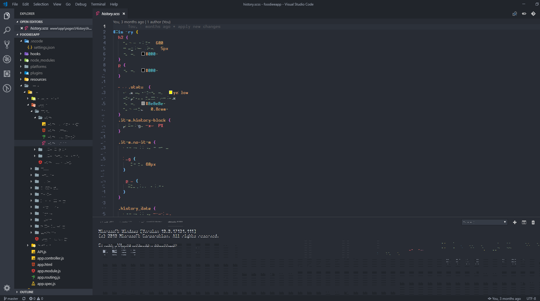 Lines and file sidebar and bottom status bar is being displayed as dots ...