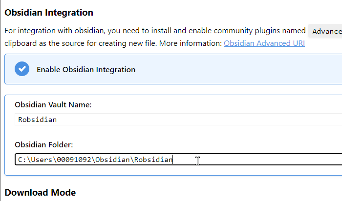 Obsidian integration does not work on Windows · Issue #208 · deathau/markdownload · GitHub