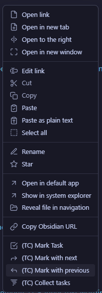 Collect tasks right-click option not shown unless Mark Tasks right-click also selected · Issue ...