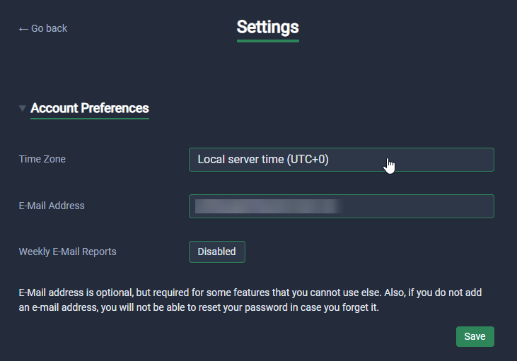 Error: Invalid parameters when updating timezone in Account Preferences · Issue #228 · muety ...