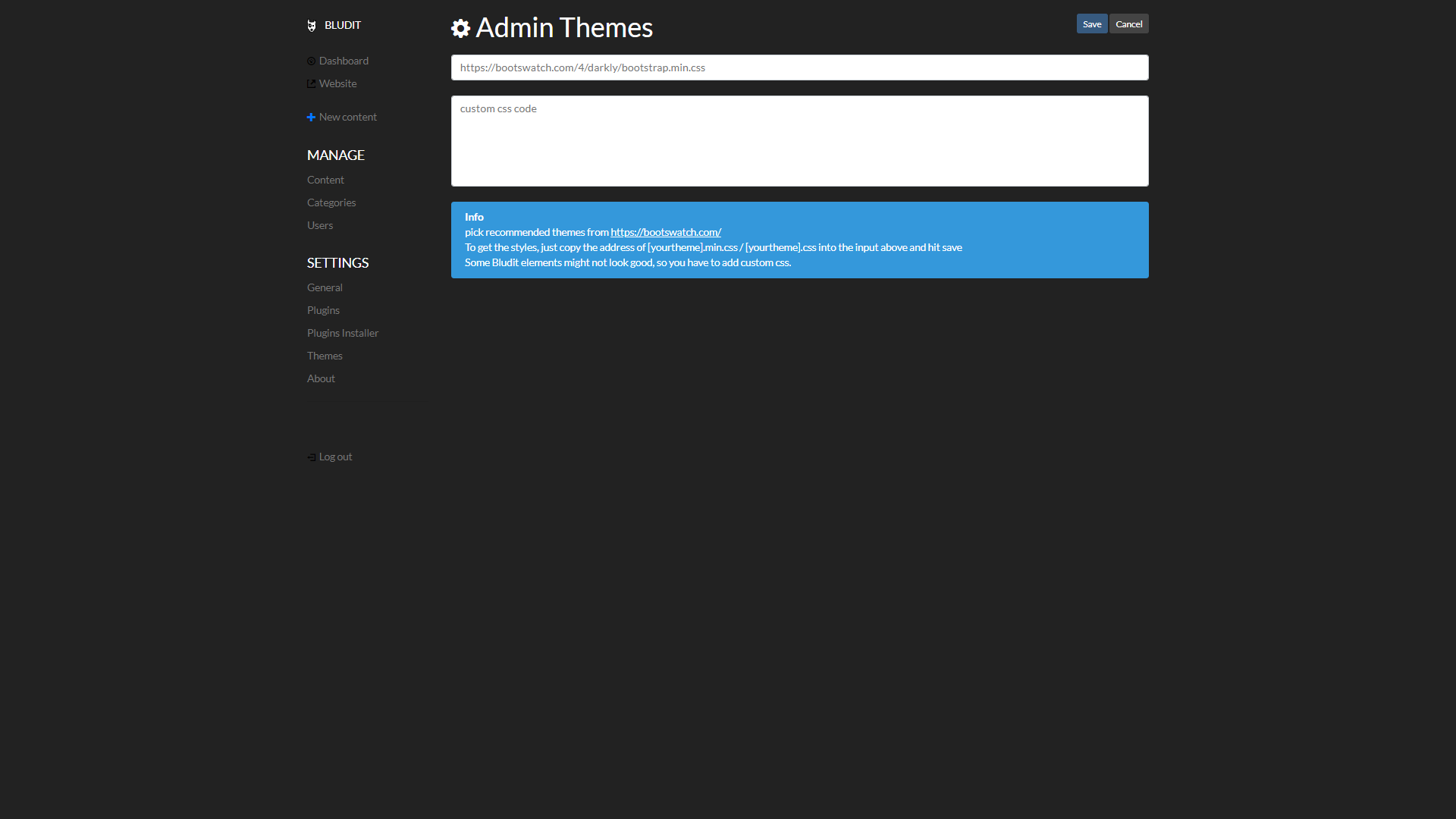 Dark mode for admin area · Issue #987 · bludit/bludit · GitHub