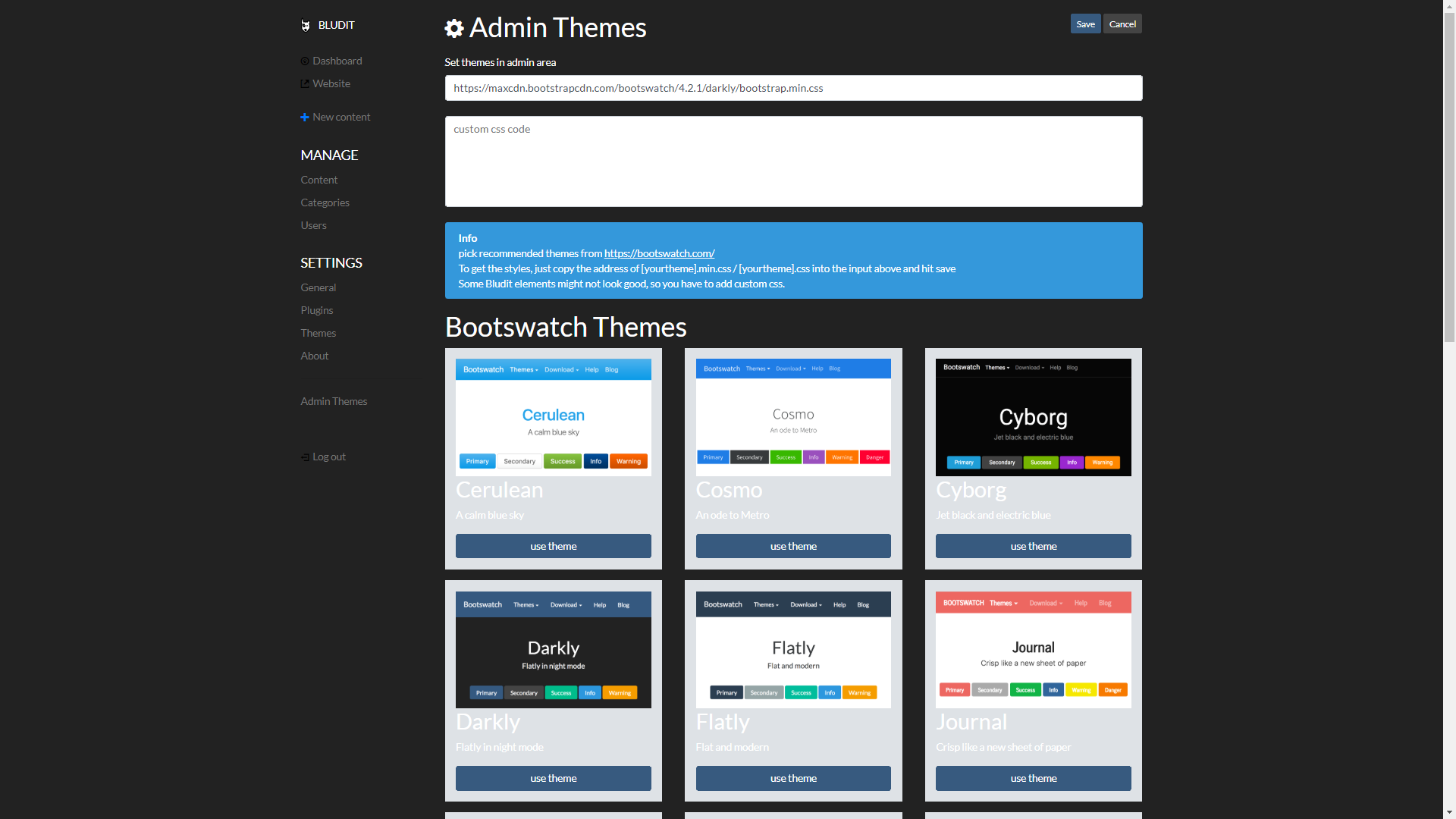 Dark mode for admin area · Issue #987 · bludit/bludit · GitHub