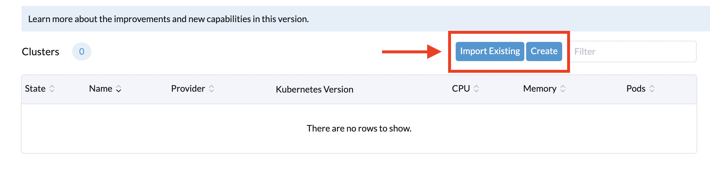 Permissions Granted - a user with restricted user-base role can create / import existing cluster ...