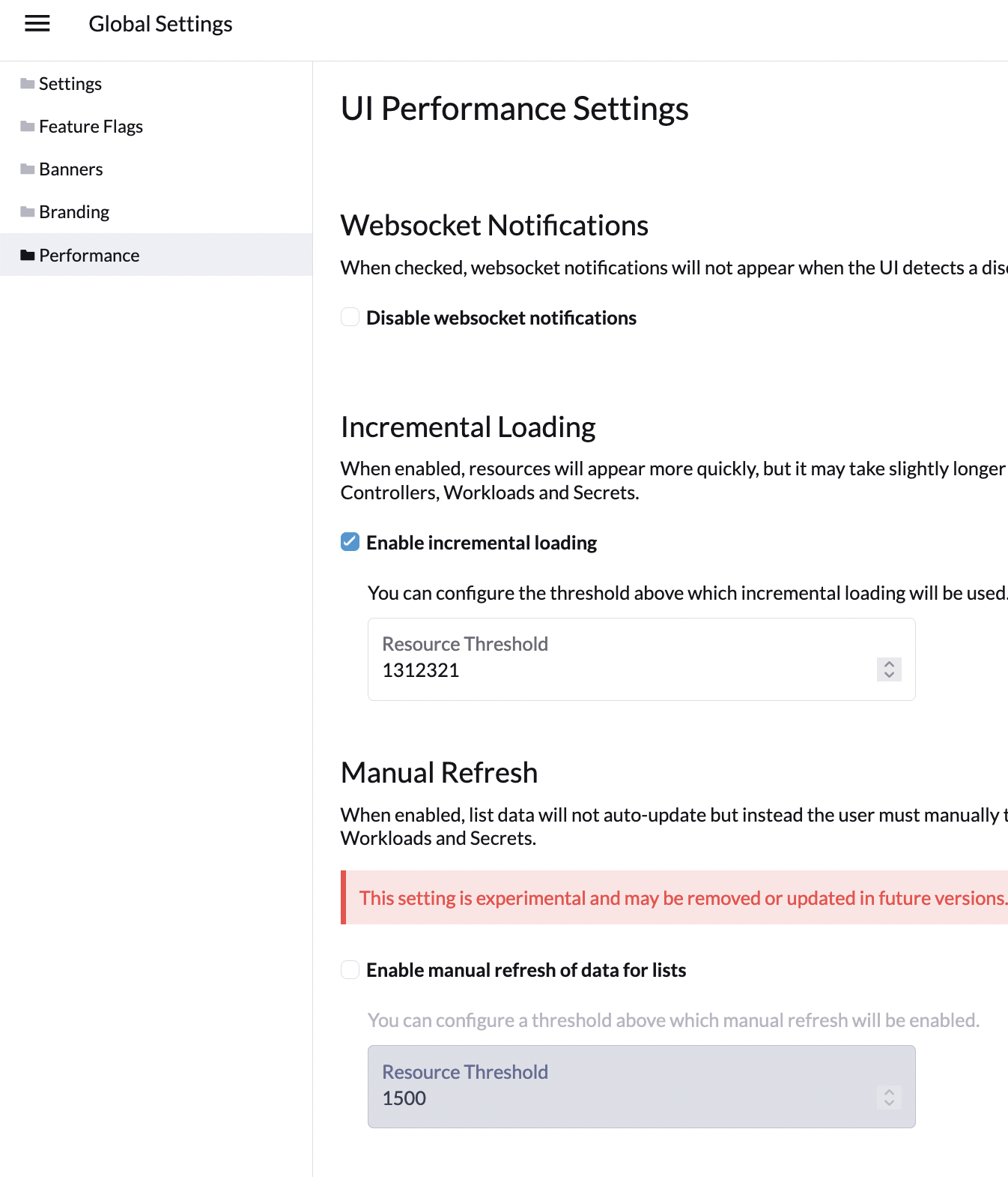 "UI Performance Settings" page doesn't disable the options for non-admin users · Issue #7272 ...