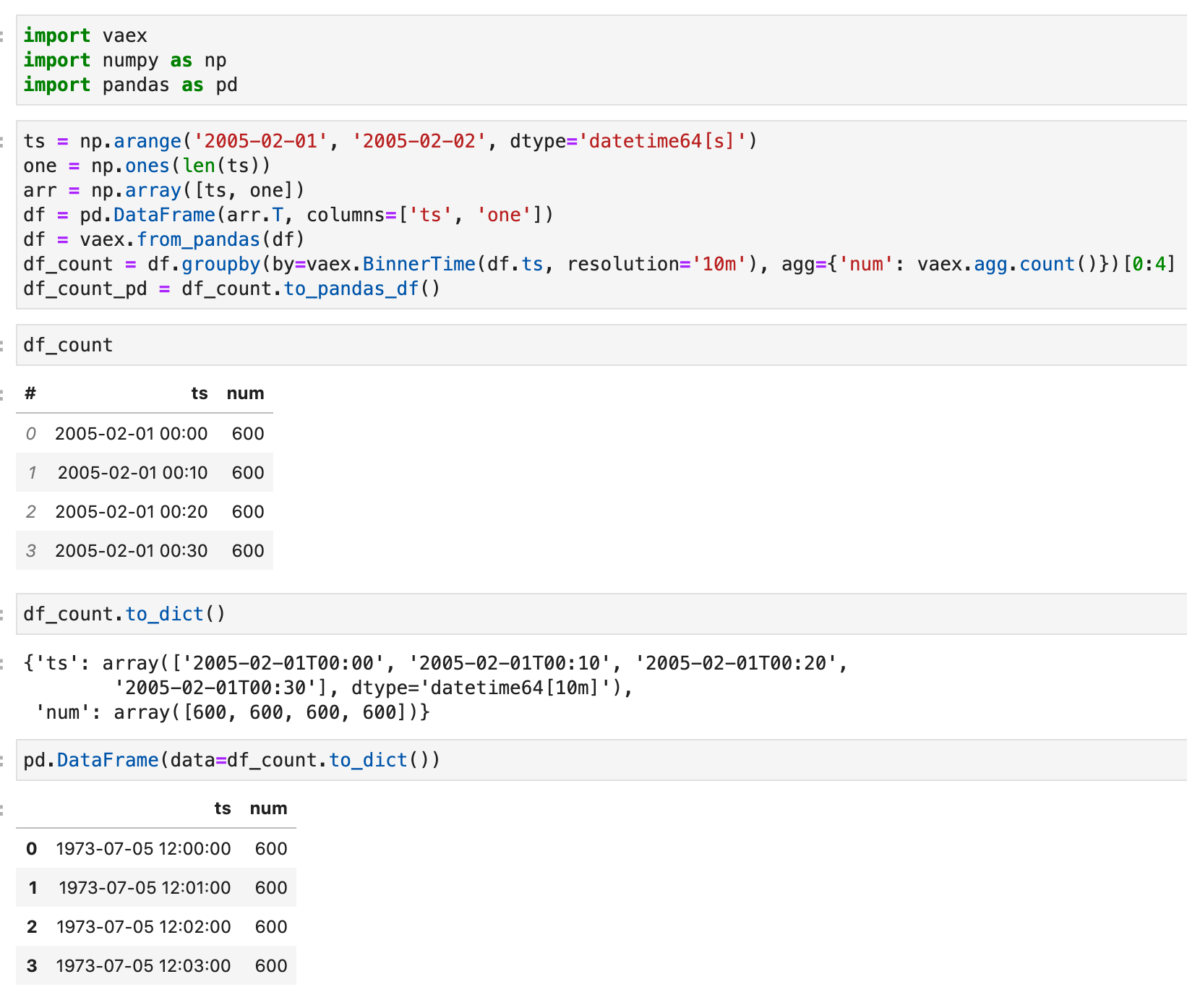 [BUG-REPORT] vaex to_pandas_df, datetime type values change · Issue #1354 · vaexio/vaex · GitHub