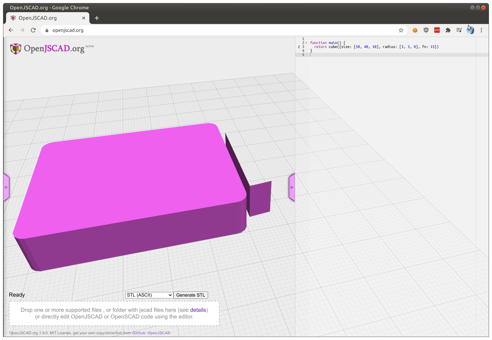 V1 : Random artifacts on certain rounded rectangles · Issue #626 · jscad/OpenJSCAD.org · GitHub