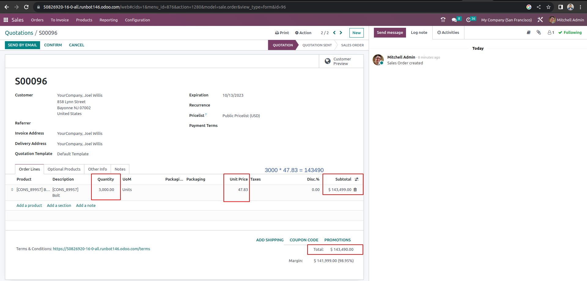 [16.0] [Bug] Sale: Total & Subtotal amount mismatch · Issue #135312 · odoo/odoo · GitHub