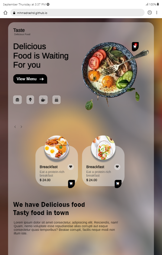 GitHub - mhmadrashd/Taste: This website was built from scratch without ...