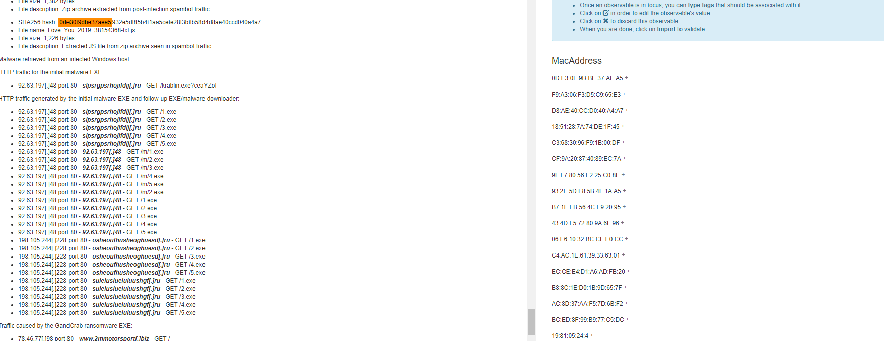False mac address indentification on imported investigations · Issue #327 · yeti-platform/yeti ...