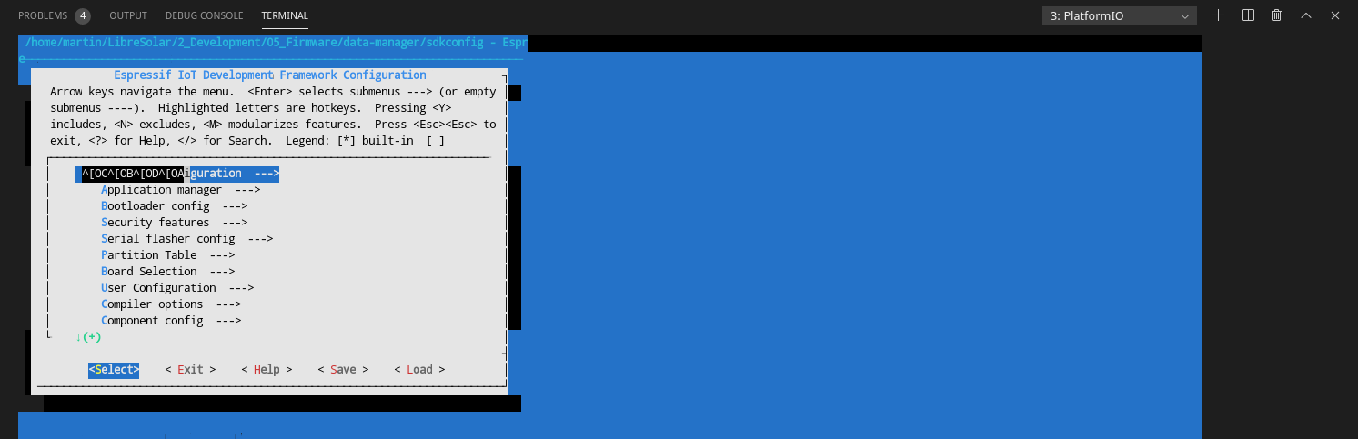 ESP-IDF 4.0 menuconfig fails · Issue #302 · platformio/platform-espressif32 · GitHub
