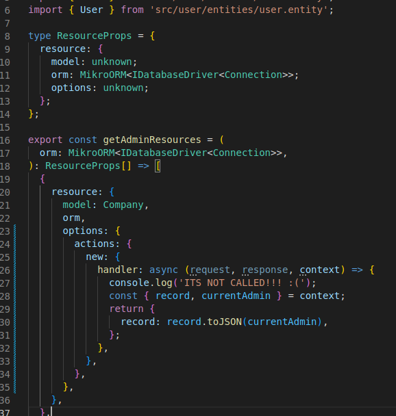 Action handler is not called with MikroORM in NestJS · Issue #1263 · SoftwareBrothers/adminjs ...