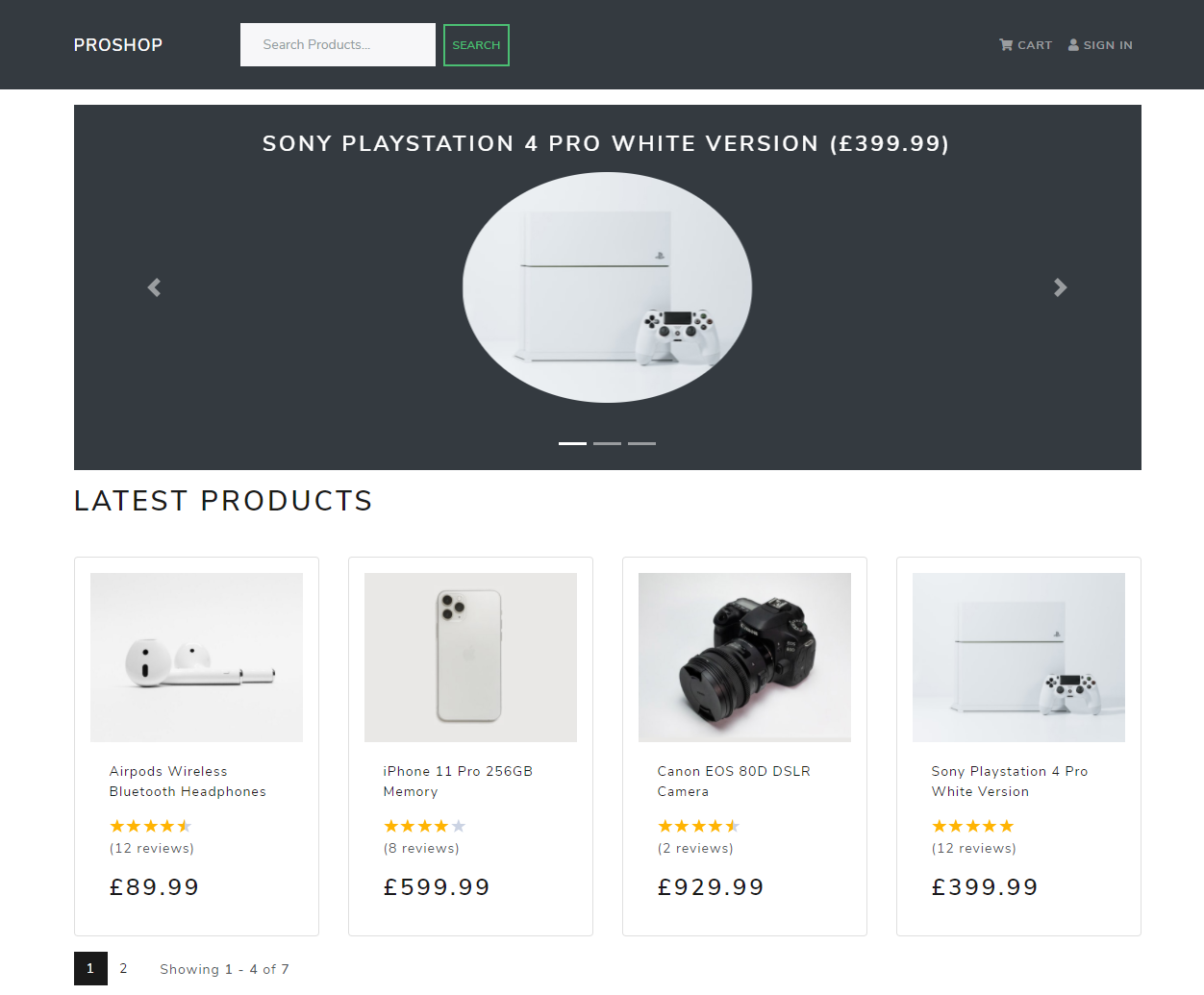 GitHub - DavidAJohn/proshop_mern: Ecommerce application built using React, MongoDb and Express.