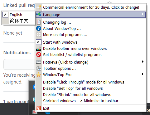Improve user interface design - tray menu · Issue #41 · WindowTop/WindowTop-App · GitHub
