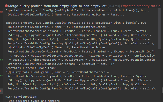 Prettier print for BeEquivalentTo output · fluentassertions fluentassertions · Discussion #1722 ...