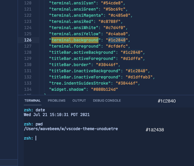 Terminal background color dimmed after update. · Issue #128295 ...