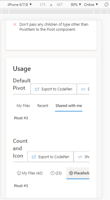 Pivot Component Is Not Mobile Friendly Like Commandbar · Issue 11181 · Microsoftfluentui · Github 