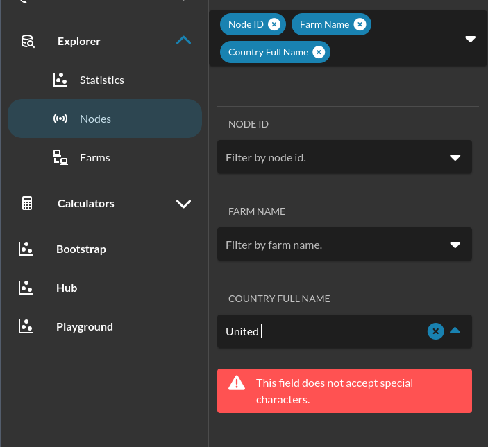 Country filter in nodes view warns about special characters · Issue #465 · threefoldtecharchive ...