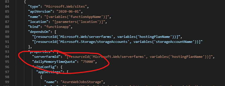 Cannot Set Daily Usage Quota In Initial Arm Template Deployment · Issue 7289 · Azure Azure