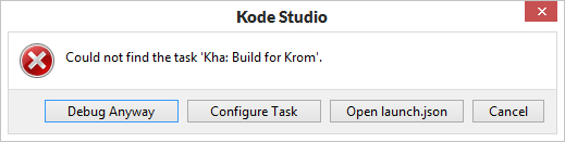 Kode Studio: Could not find the task: 'Kha: Build for Krom'. · Issue #1301 · armory3d/armory ...