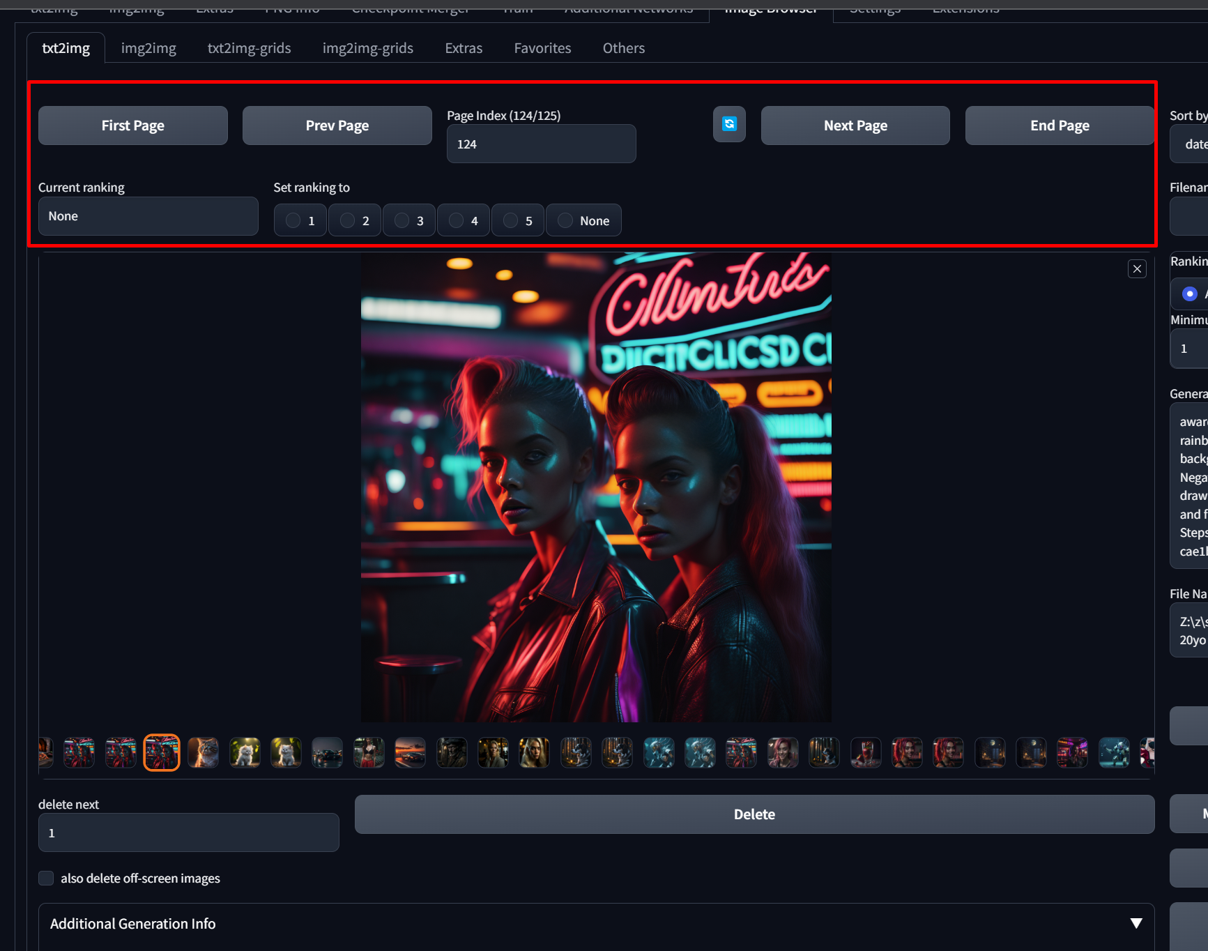 [enhancement] UI enhancement · Issue #168 · AlUlkesh/stable-diffusion-webui-images-browser · GitHub