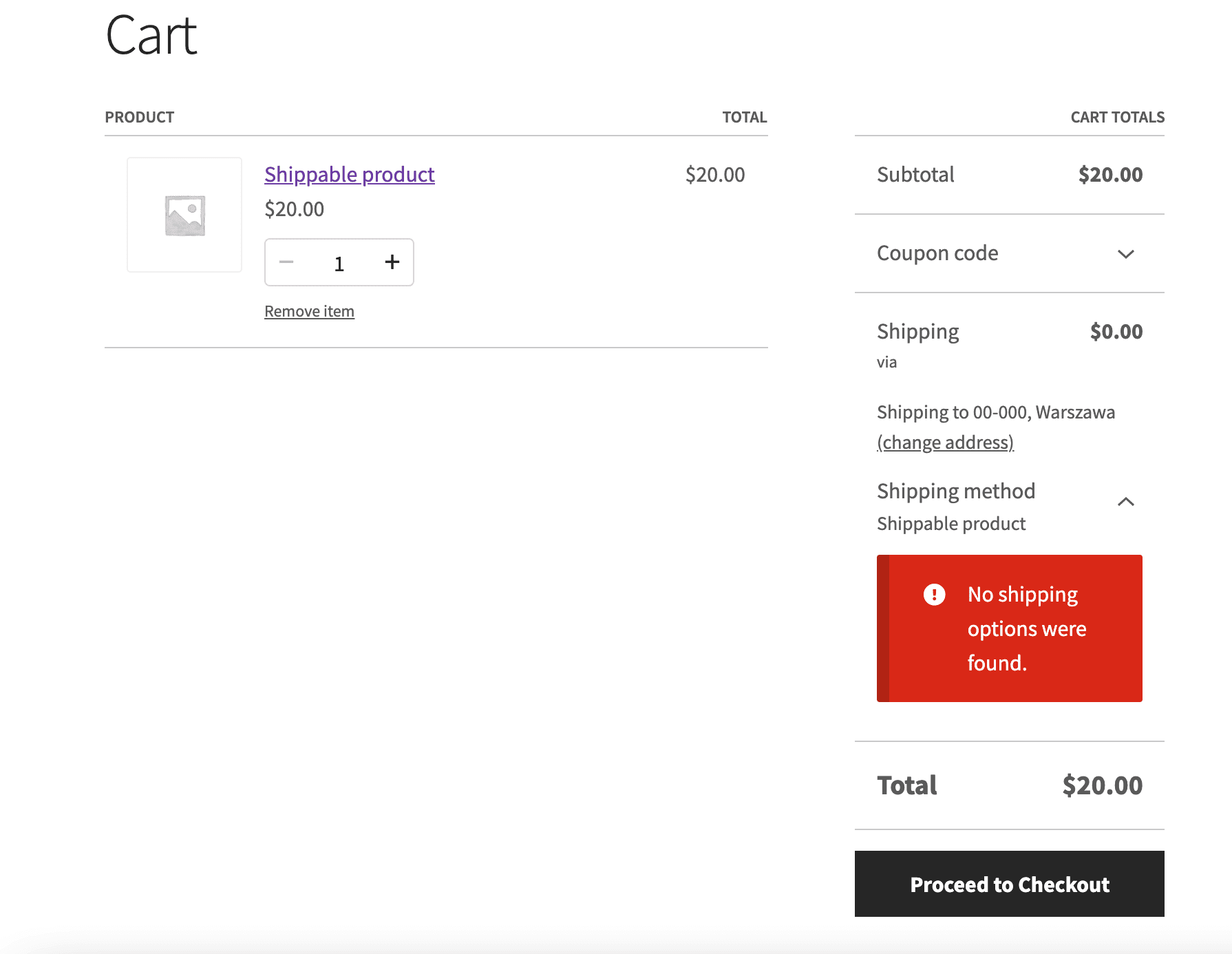Cart block: confusing info when no shipping options are available ...