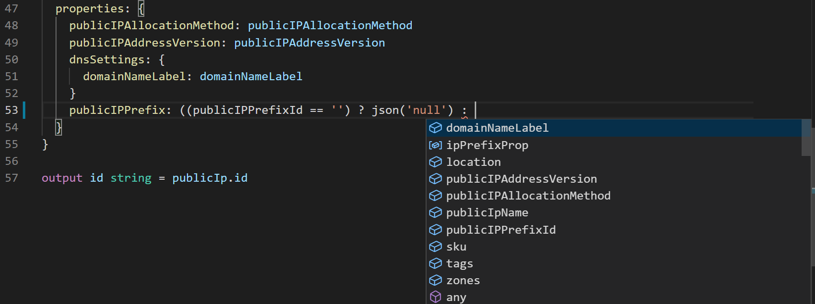 VSCode Extension intellisense lists properties when using ternary operator · Issue #1319 · Azure ...
