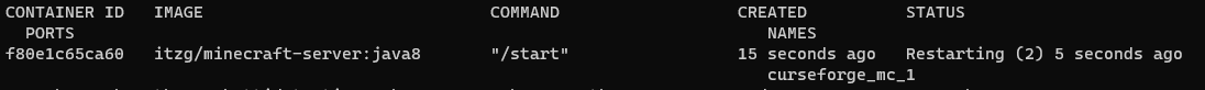 Restart Loop, Docker-Compose Curseforge · Issue #1005 · itzg/docker-minecraft-server · GitHub
