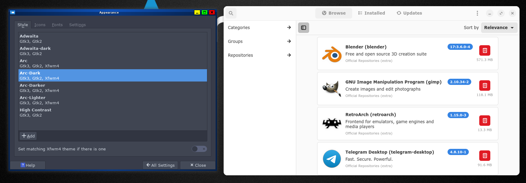 Arc Dark Theme is not compatible with Pamac · Issue #939 · horst3180/arc-theme · GitHub