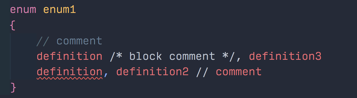Comments In Enums Are Broken · Issue 150 · Jeff Hykinbetter Cpp Syntax · Github