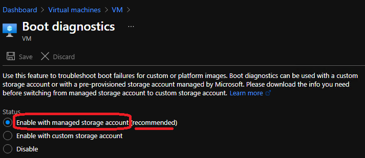 Set boot diagnostics to managed storage account · Issue #1749 ...