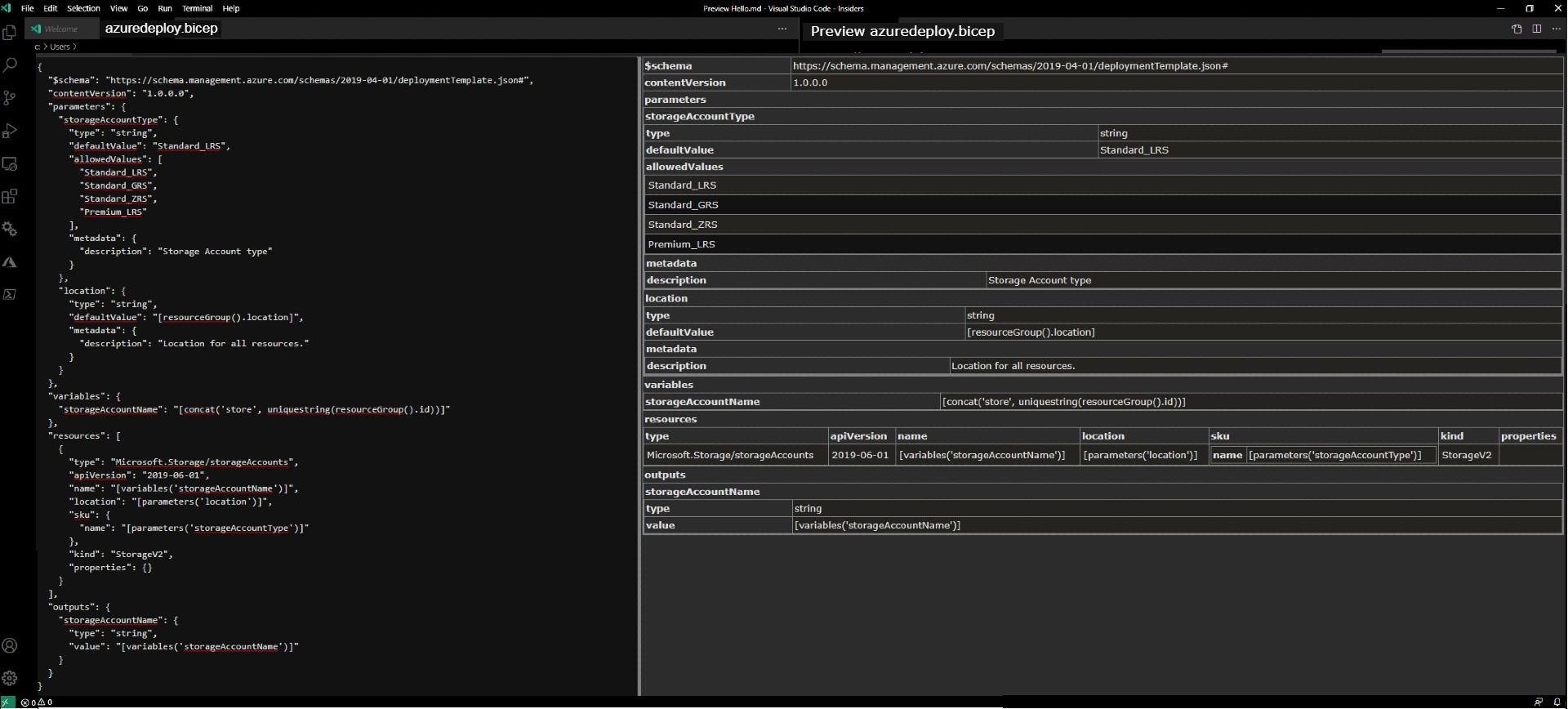 Tabular interface to edit bicep files thru VSC extension · Issue #899 ...