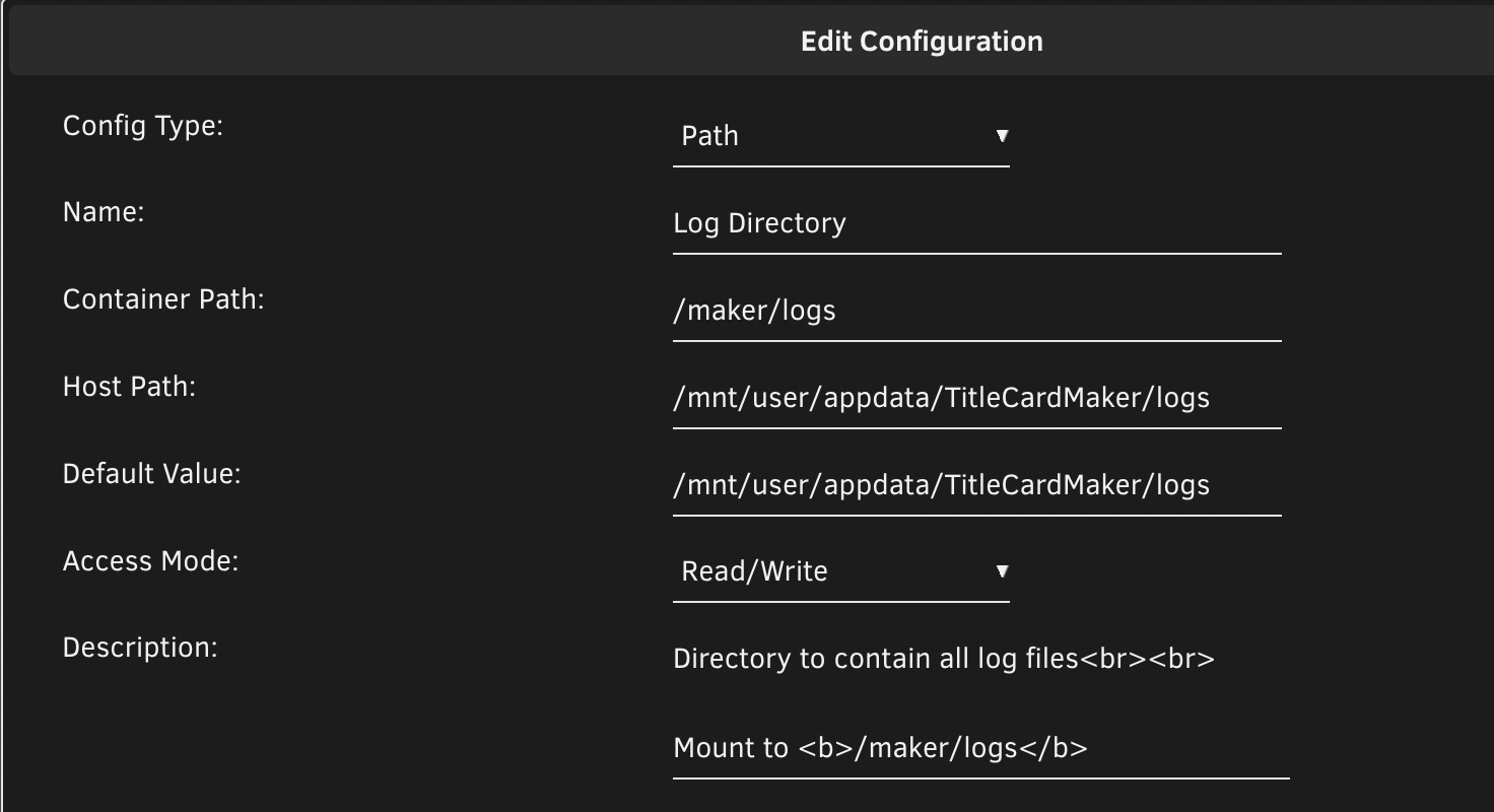 Unraid Install Error: invalid volume specification · Issue #177 · CollinHeist/TitleCardMaker ...