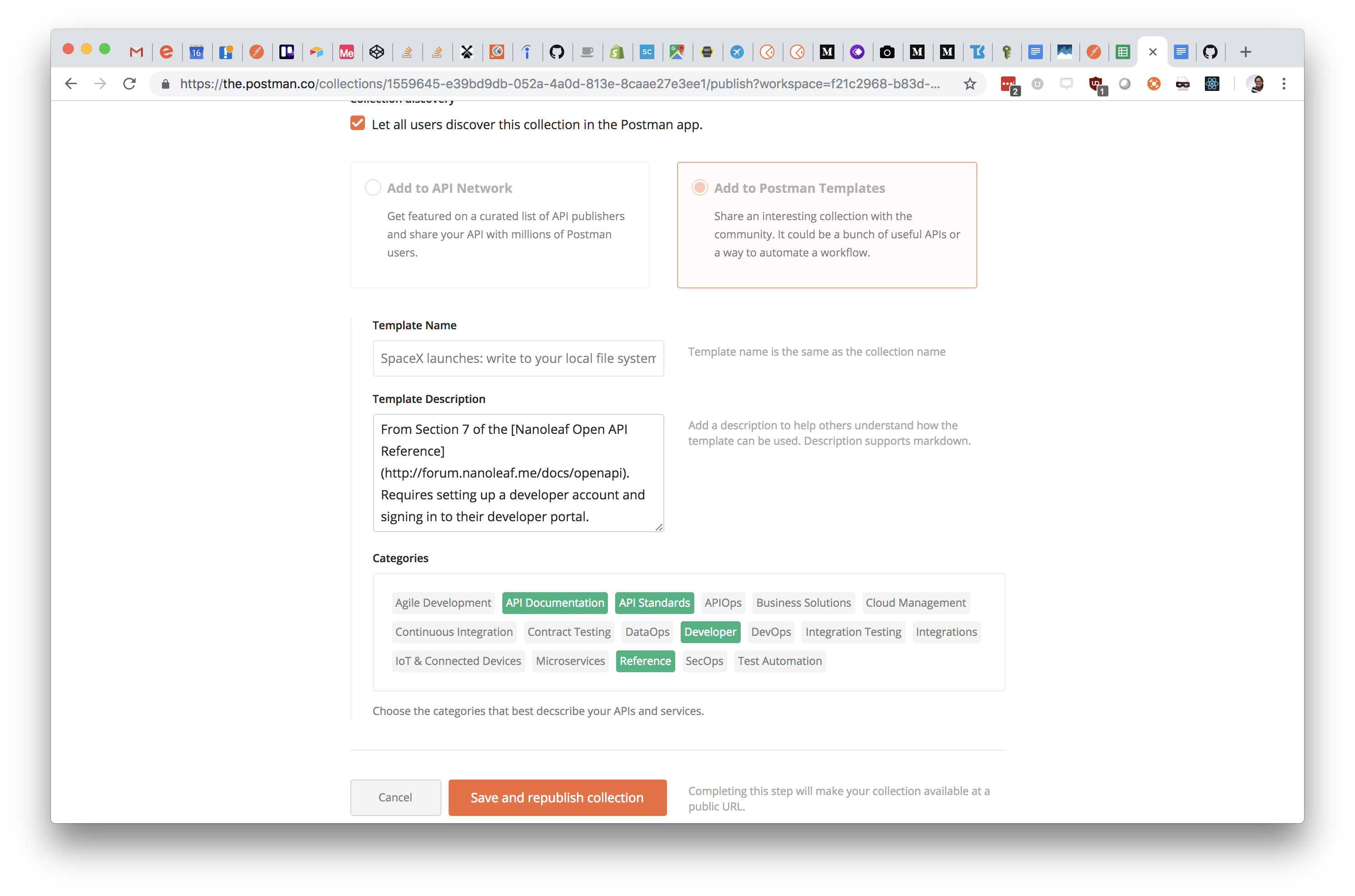 Self-publishing more than 1 template · Issue #5374 · postmanlabs/postman-app-support · GitHub