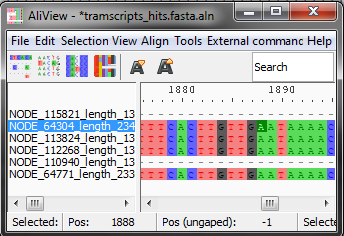 Pos (ungaped) shows -1 sometimes · Issue #76 · AliView/AliView · GitHub