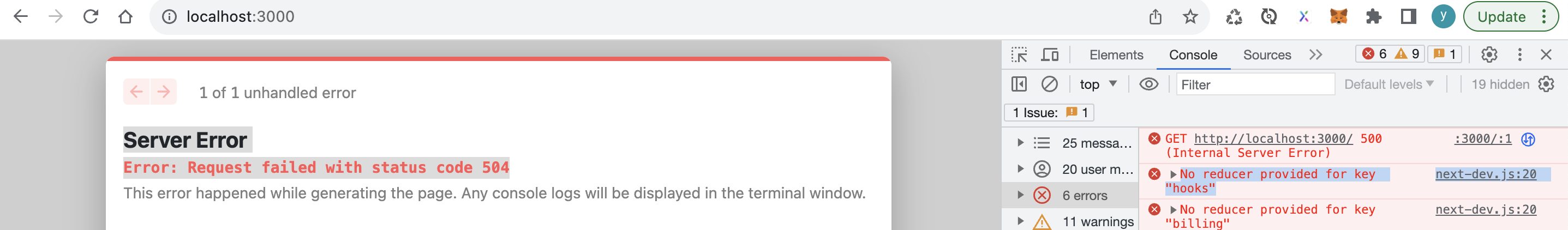 Development environment and the page shows "Request failed with status code 504" · Issue #1287 ...