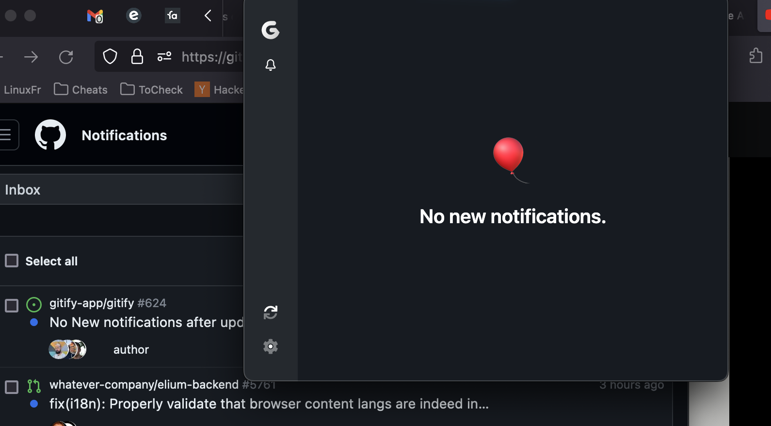 No New Notifications After Update To 4 4 · Issue 624 · Gitify App Gitify · Github